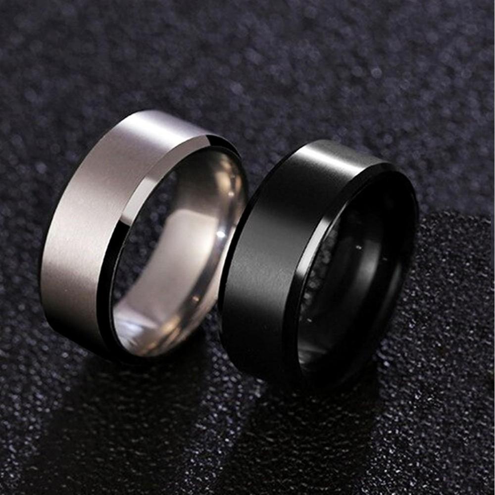 Men’s Titanium Matte & Gloss Ring Set – Pack of 2 – ROVELL